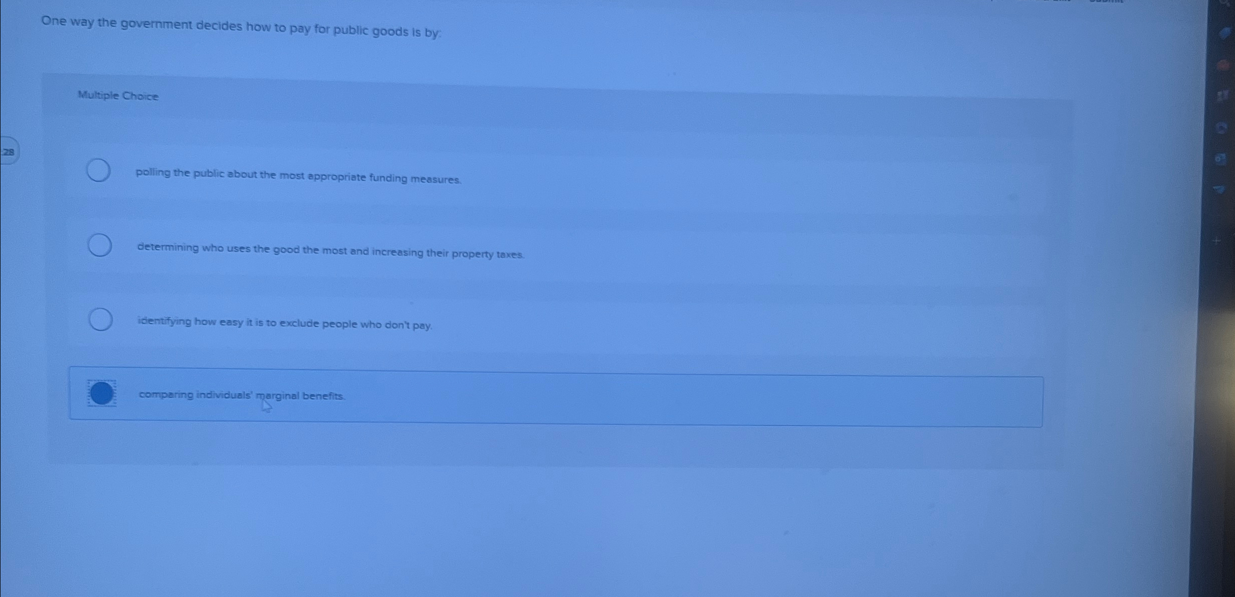 Solved One way the government decides how to pay for public | Chegg.com