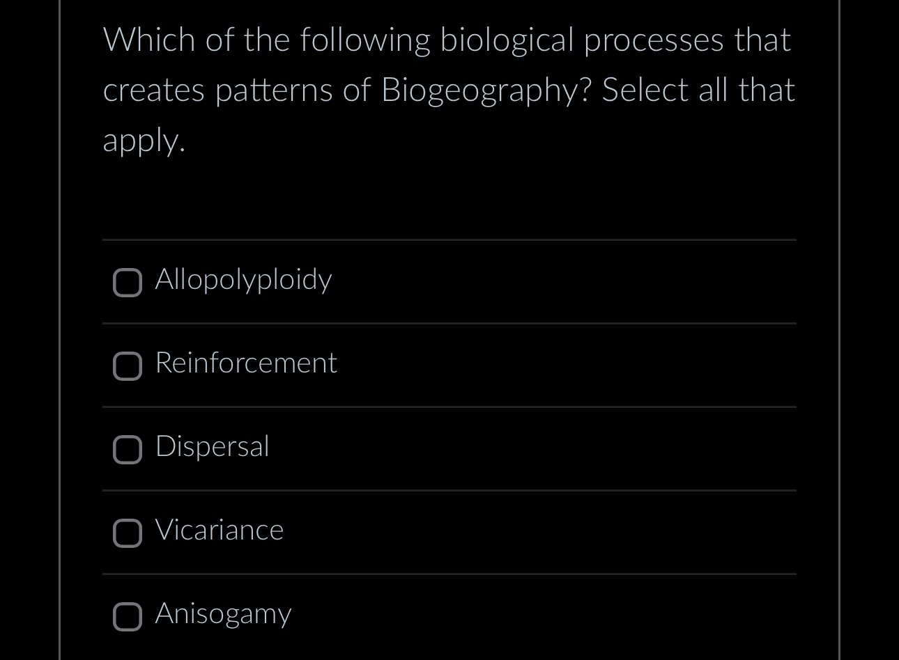 Solved Which of the following biological processes that | Chegg.com