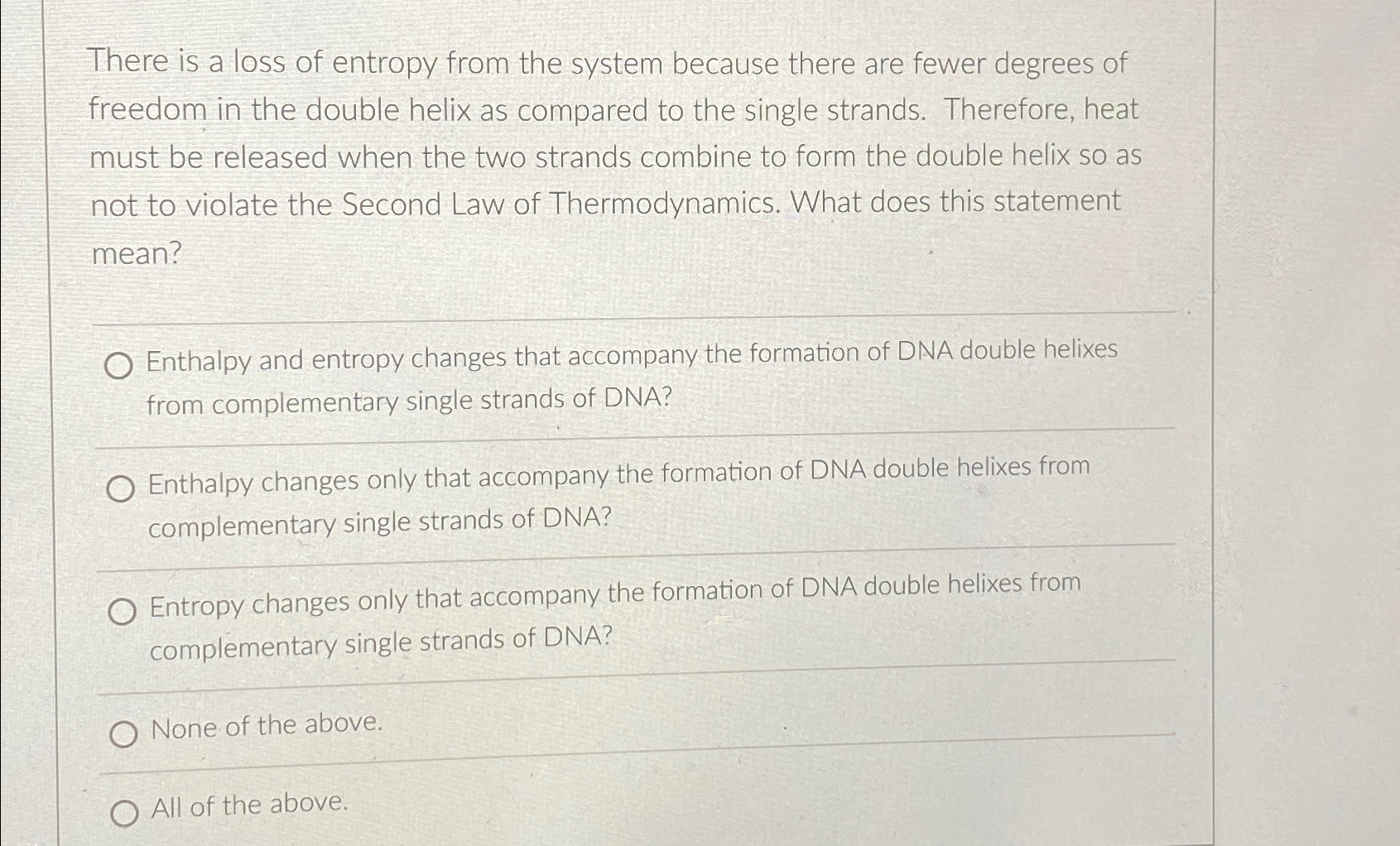 Solved There is a loss of entropy from the system because | Chegg.com