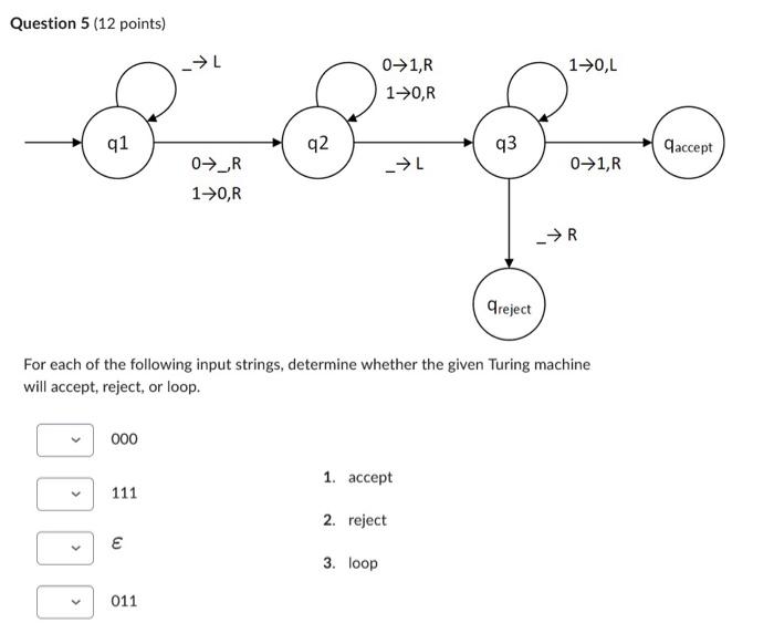 Solved Ouestion 5 (12 points) For each of the following | Chegg.com Solved Ouestion 5 (12 points) For each of the following | Chegg.com