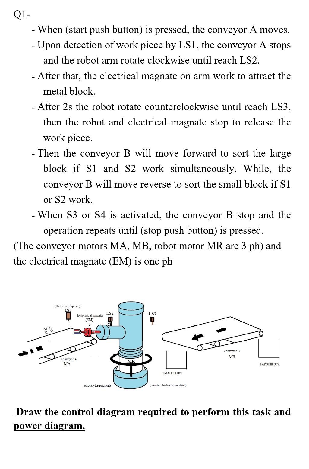 Solved Q1- - When (start push button) is pressed, the | Chegg.com