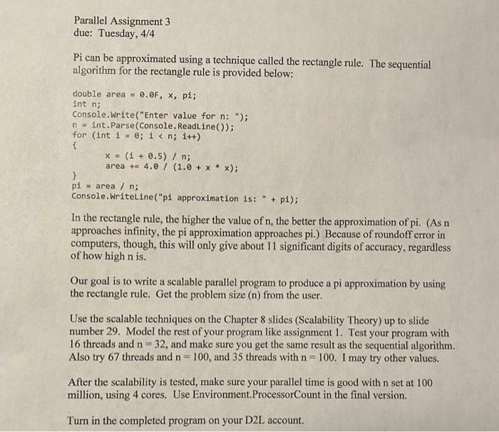 Solved due: Tuesday, 4/4 Pi can be approximated using a | Chegg.com