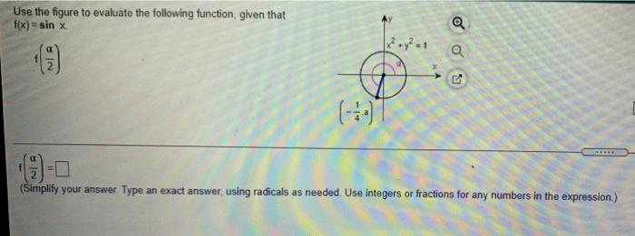 Solved Use the figure to evaluate the following function | Chegg.com