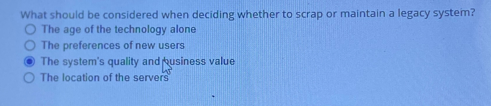 Solved What should be considered when deciding whether to | Chegg.com