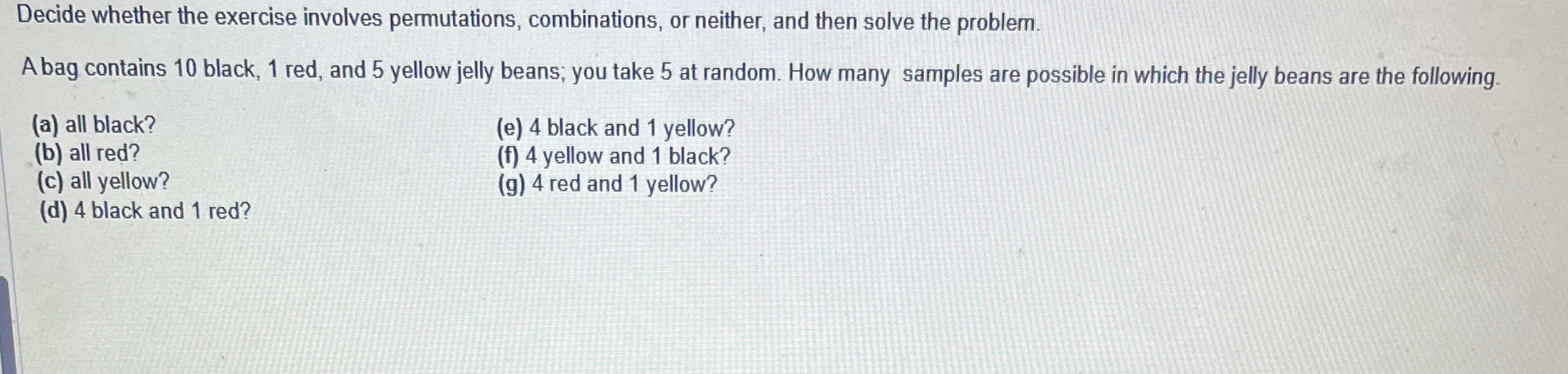 Solved Decide whether the exercise involves permutations, | Chegg.com