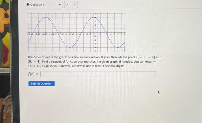 Solved The curve above is the graph of a sinusoidal | Chegg.com