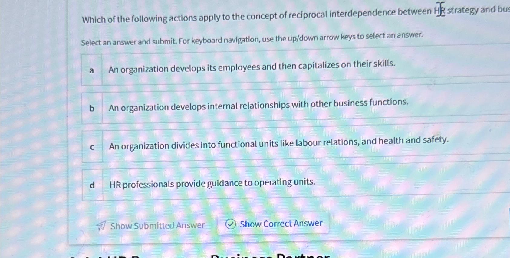 Solved Which of the following actions apply to the concept | Chegg.com