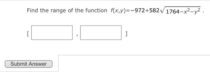 Solved Find the range of the function | Chegg.com