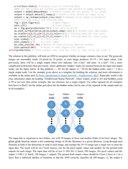 1. This problem trains a simple artificial neural | Chegg.com