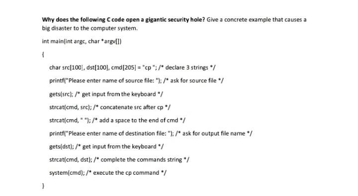Solved Why does the following C code open a gigantic | Chegg.com