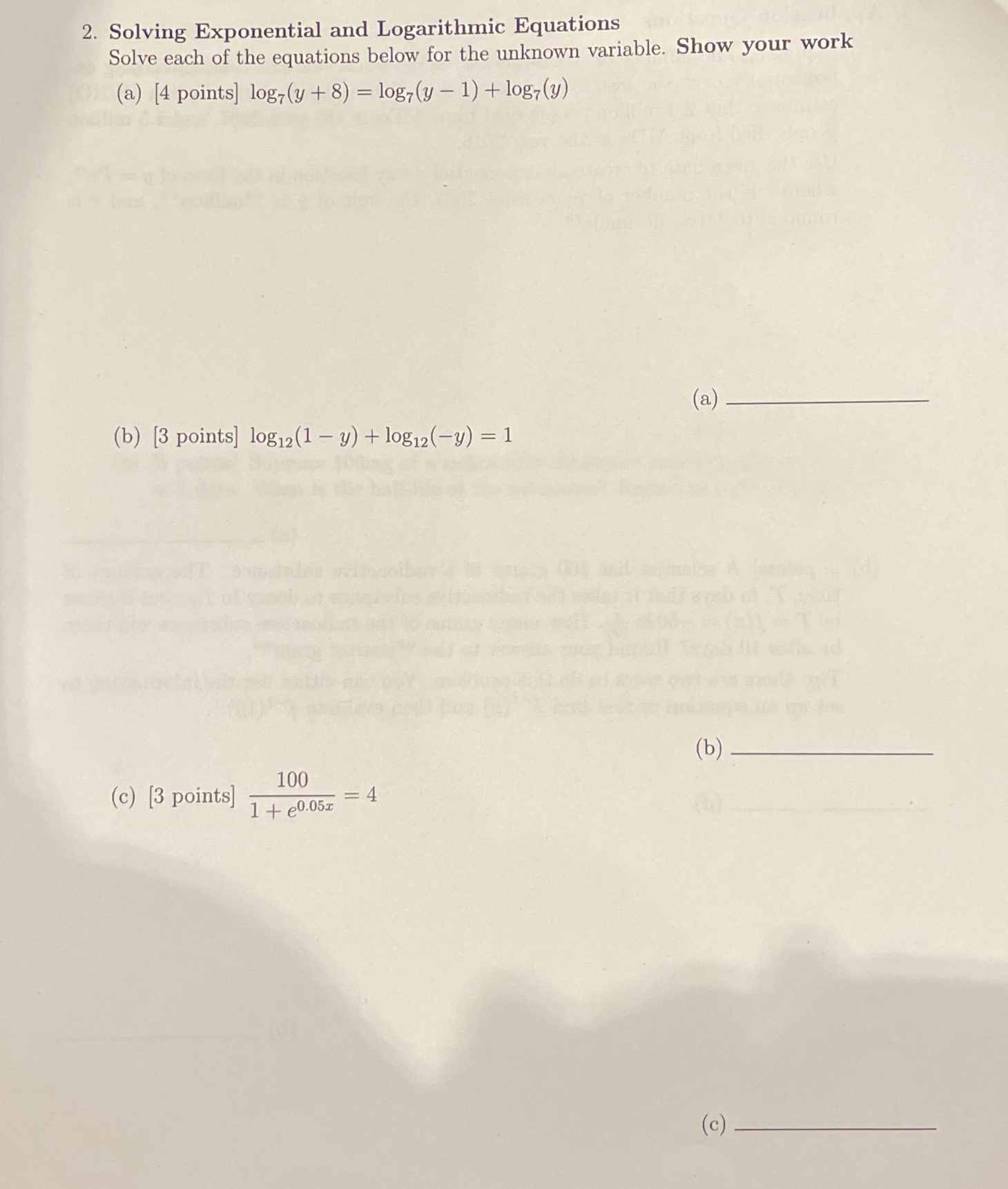 Solved Solving Exponential and Logarithmic EquationsSolve | Chegg.com