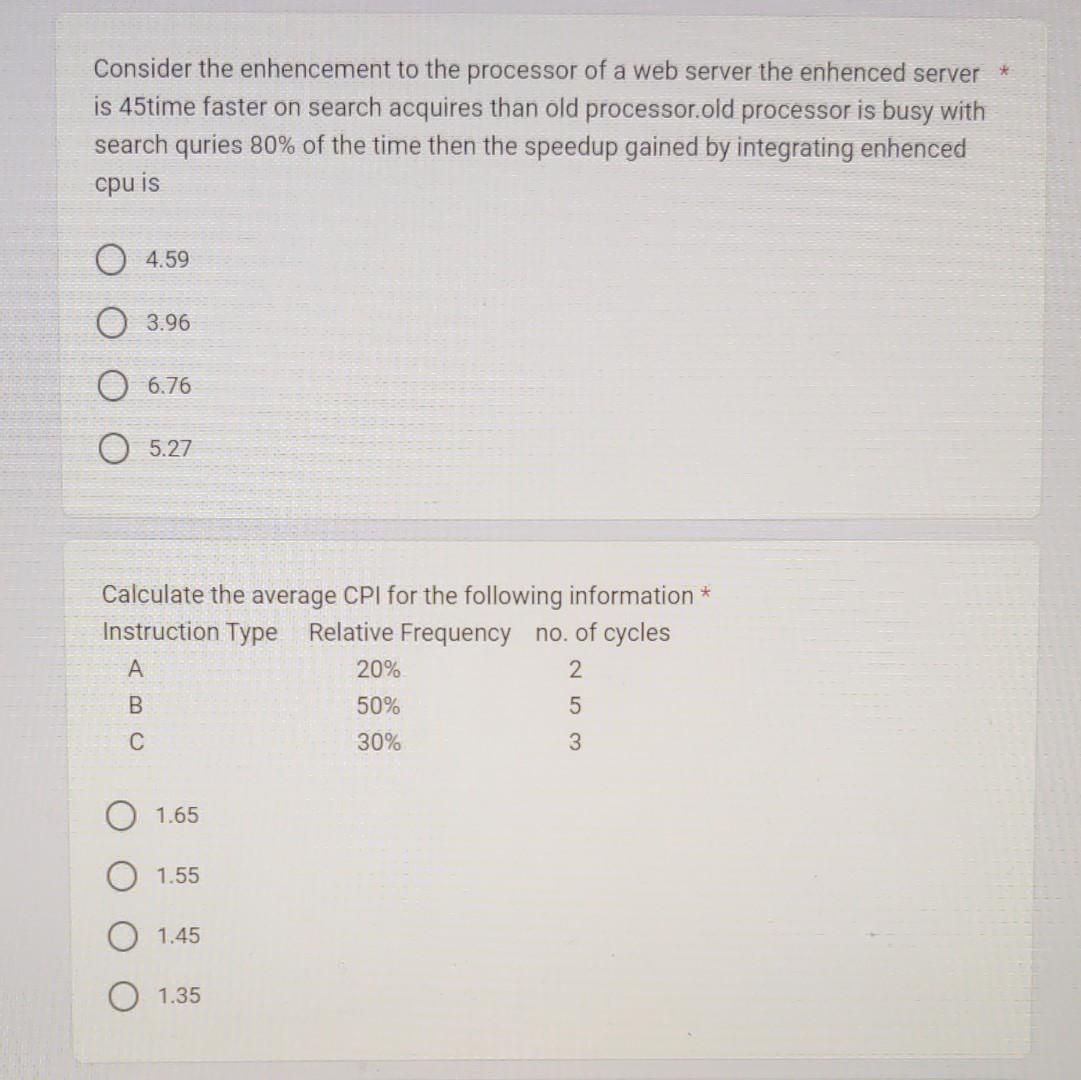 Solved Consider the enhencement to the processor of a web | Chegg.com