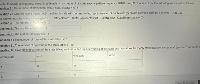 Solved order to design a sequential circuit that detects, in | Chegg.com