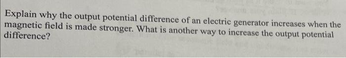 Solved Explain why the output potential difference of an | Chegg.com