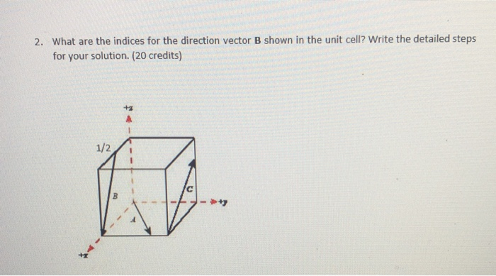 Solved 2 What Are The Indices For The Direction Vector B