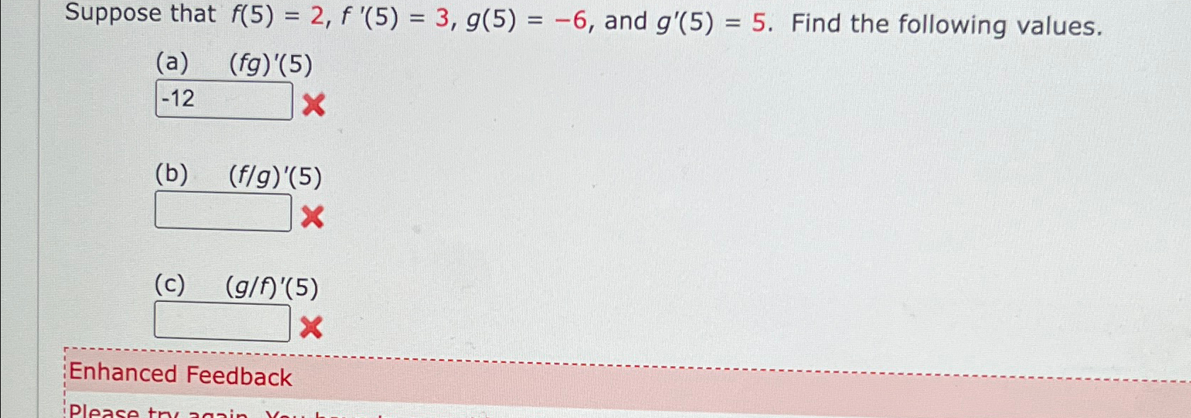 Solved Suppose That F 5 2 F 5 3 G 5 6 ﻿and G 5 5