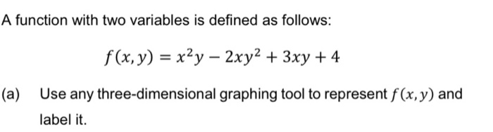 Solved A function with two variables is defined as follows: | Chegg.com