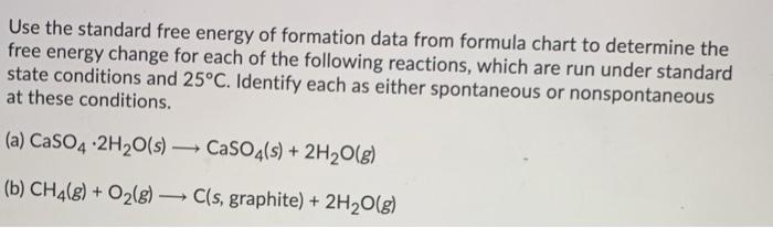 Use the standard free energy of formation data from | Chegg.com