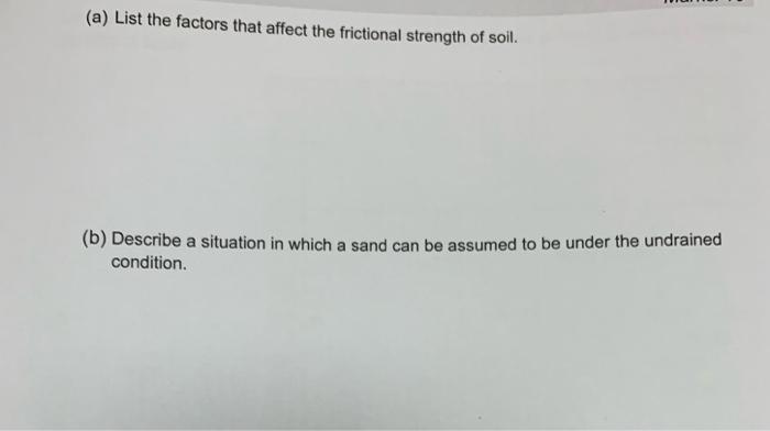 Solved (a) List the factors that affect the frictional | Chegg.com