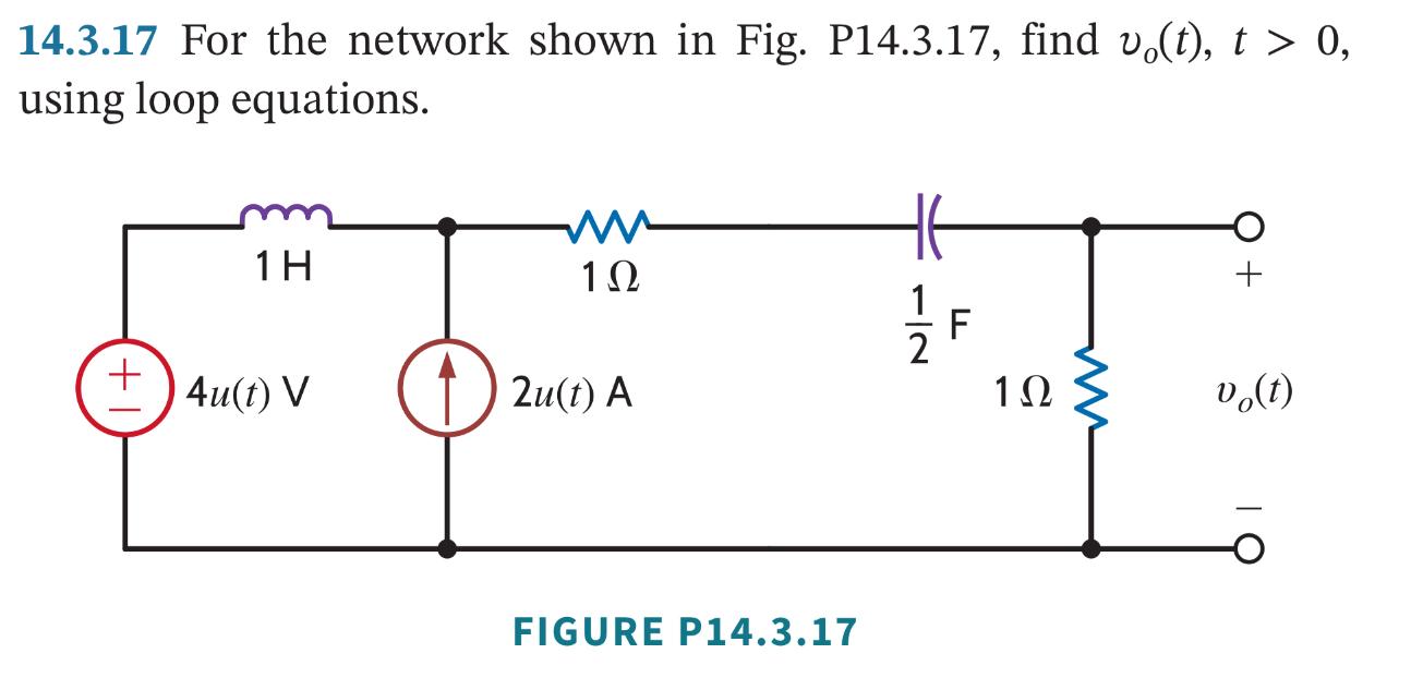 Solved 14.3.17 ﻿For the network shown in Fig. P14.3.17, | Chegg.com