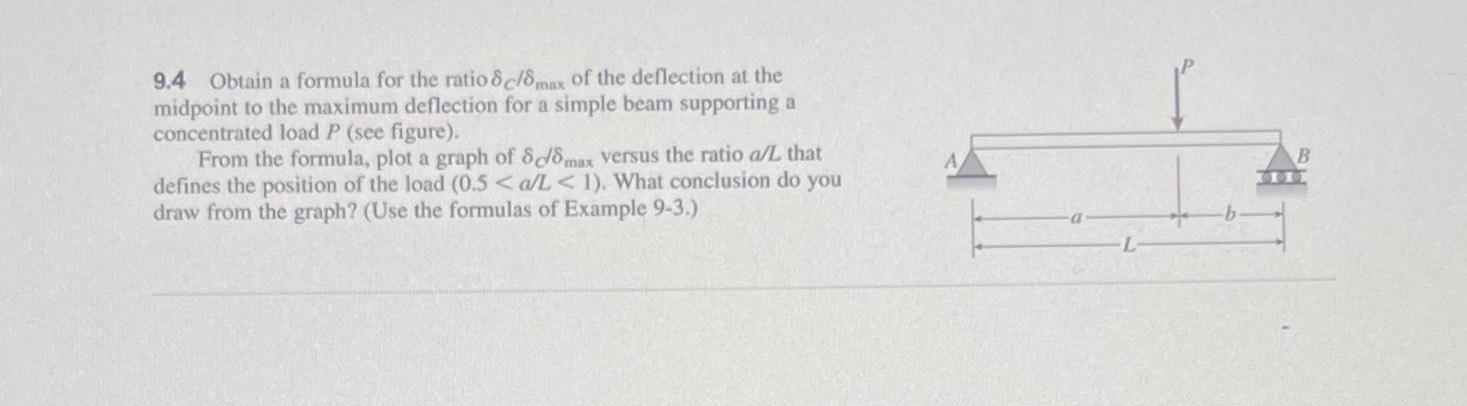 Solved 9.4 ﻿Obtain a formula for the ratio δCδmax ﻿of the | Chegg.com