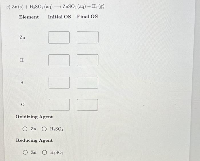 Solved for each of the reactions below, determine the | Chegg.com