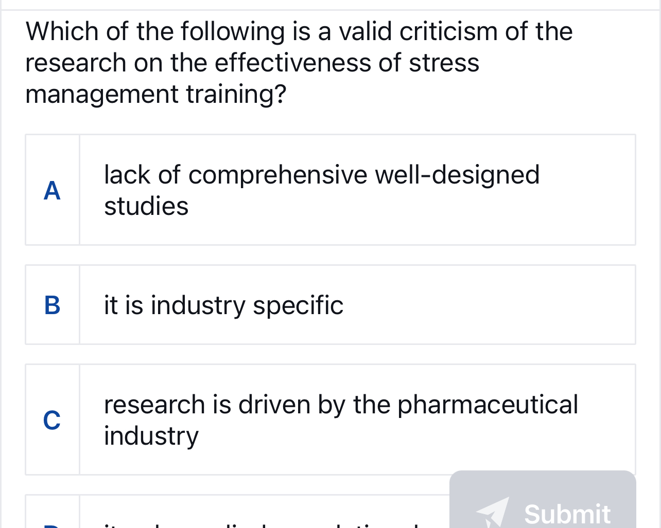 Solved Which of the following is a valid criticism of the | Chegg.com