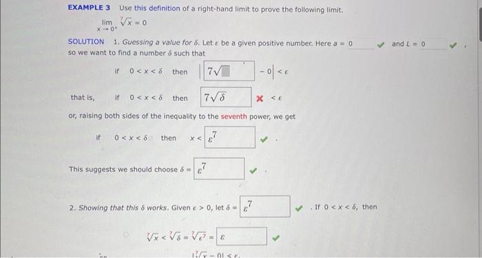 Solved EXAMPLE 3 Use this definition of a right-hand limit | Chegg.com