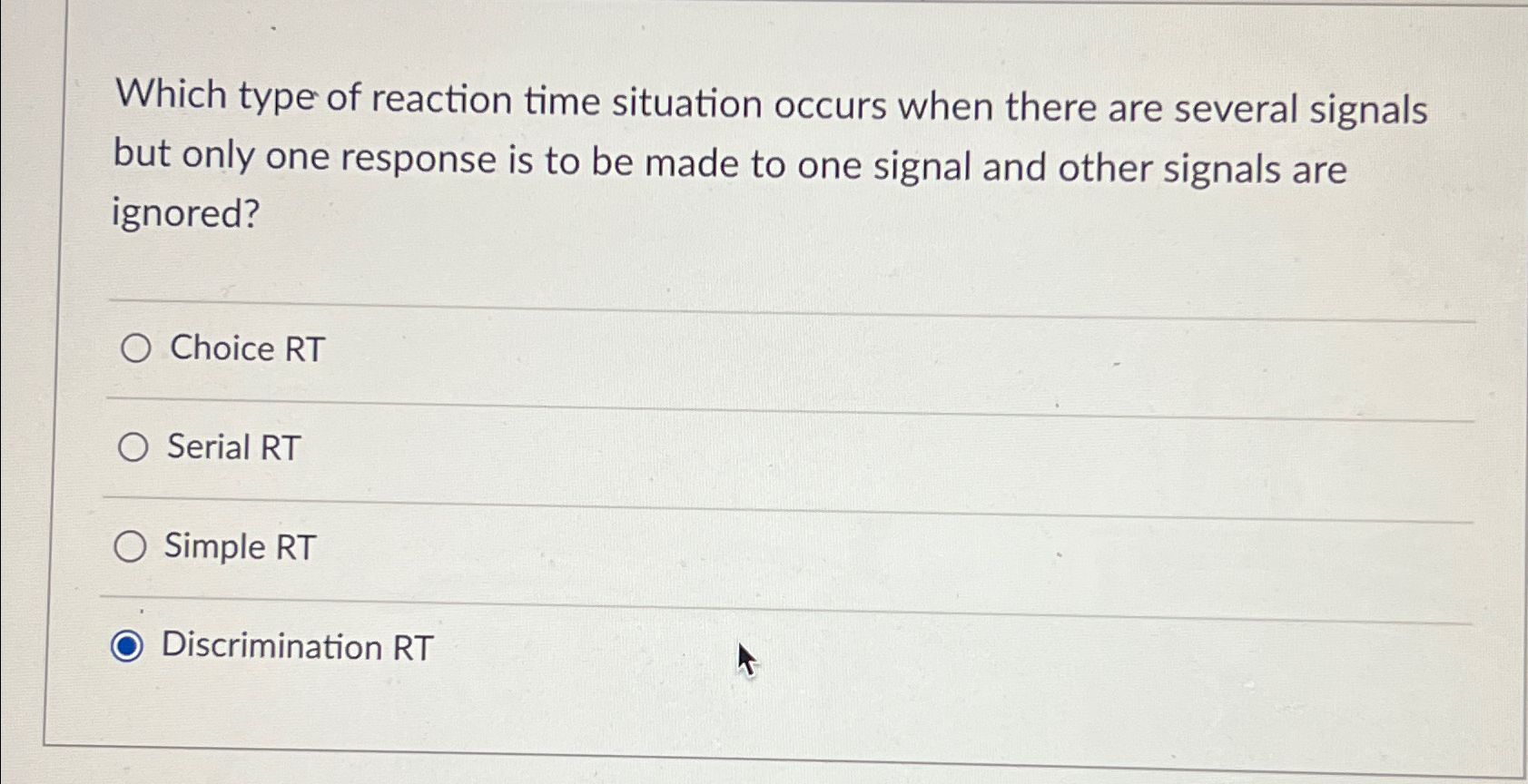 Solved Which type of reaction time situation occurs when | Chegg.com