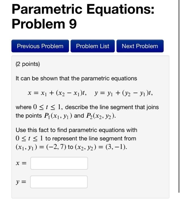 Solved Parametric Equations: (2 points) It can be shown that | Chegg.com