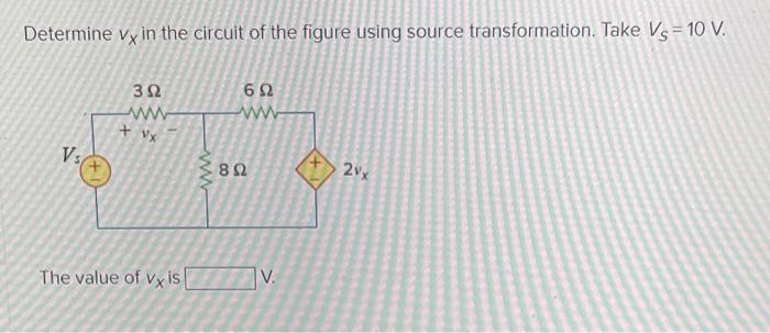 Solved Determine vx in the circuit of the figure using | Chegg.com
