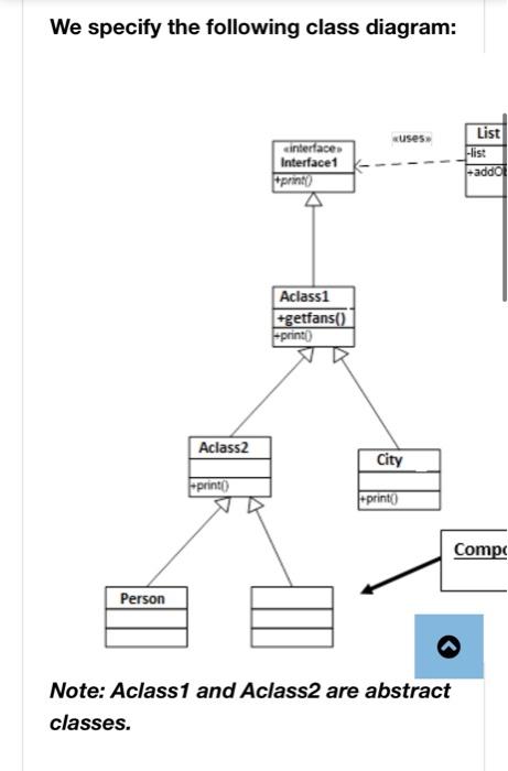 We specify the following class diagram: uses | Chegg.com