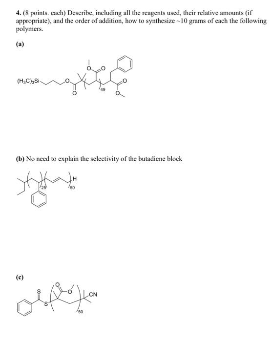 4. ( 8 points. each) Describe, including all the | Chegg.com