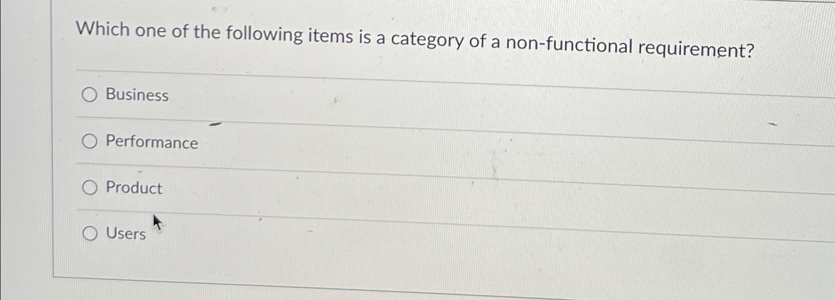 Solved Which one of the following items is a category of a | Chegg.com