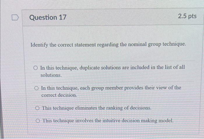Solved Question 17 Identify the correct statement regarding | Chegg.com