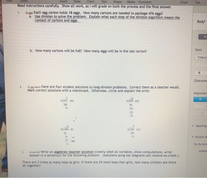 Solved View Zoom Insert Table Chart Media Comment Share Tips | Chegg.com