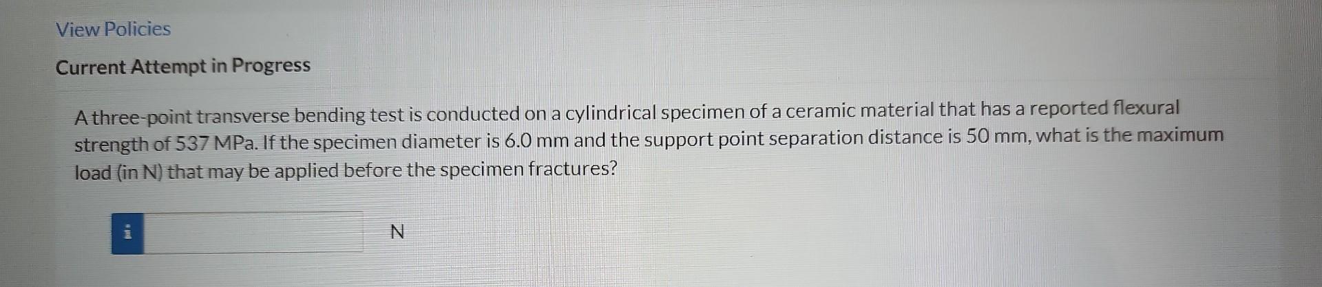 Solved A three-point transverse bending test is conducted on | Chegg.com