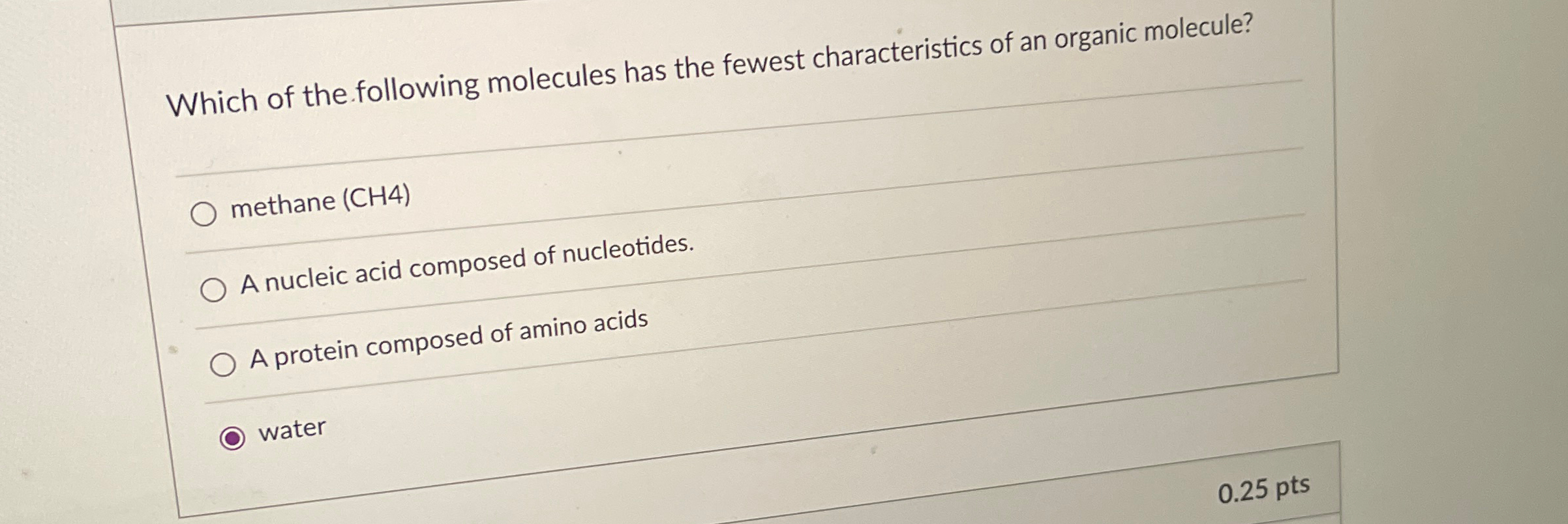 Solved Which of the following molecules has the fewest | Chegg.com