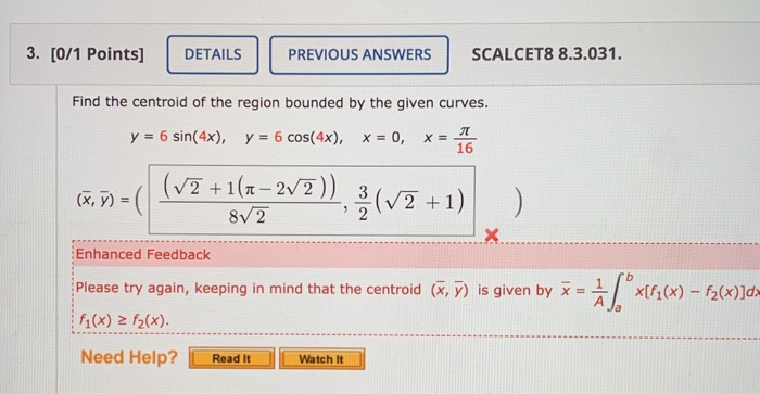 Solved 3. [0/1 Points] DETAILS PREVIOUS ANSWERS SCALCET8 | Chegg.com