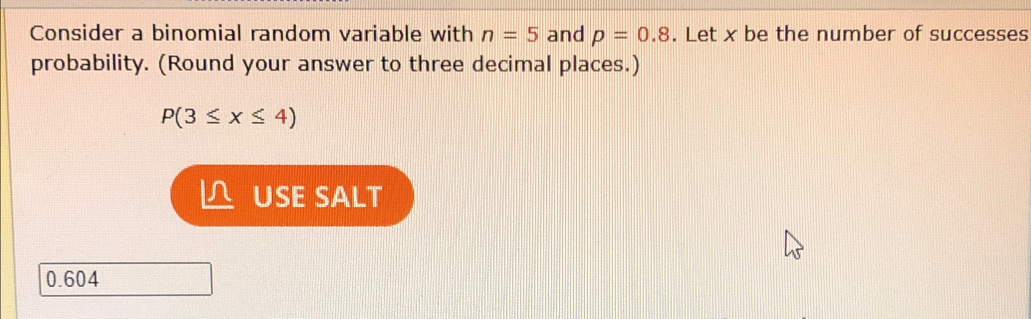 Consider A Binomial Random Variable With N5 ﻿and 