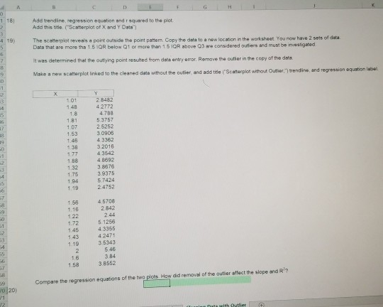 Solved F G On this worksheet, make an XY scatter plot linked | Chegg.com