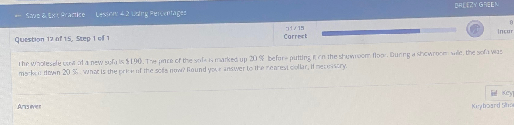Solved larr Save & Exit PracticeLesson: 4.2 ﻿Using | Chegg.com