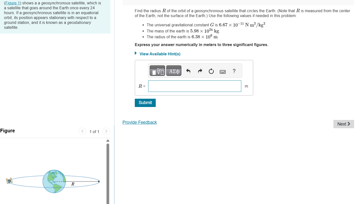 Solved (Figure 1) ﻿shows a ﻿a geosynchronous satellite, | Chegg.com