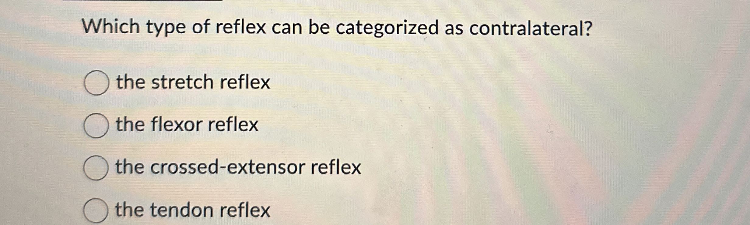 Solved Which type of reflex can be categorized as | Chegg.com