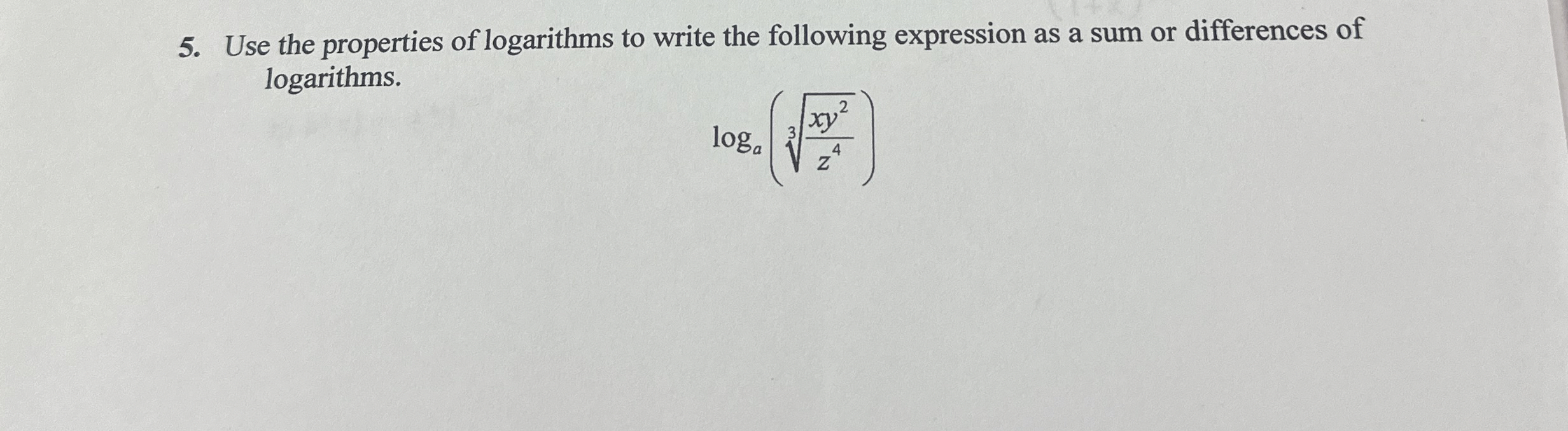 Solved Use the properties of logarithms to write the | Chegg.com