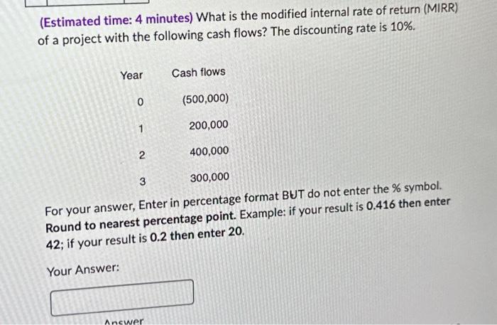 Solved (Estimated time: 4 minutes) What is the modified | Chegg.com
