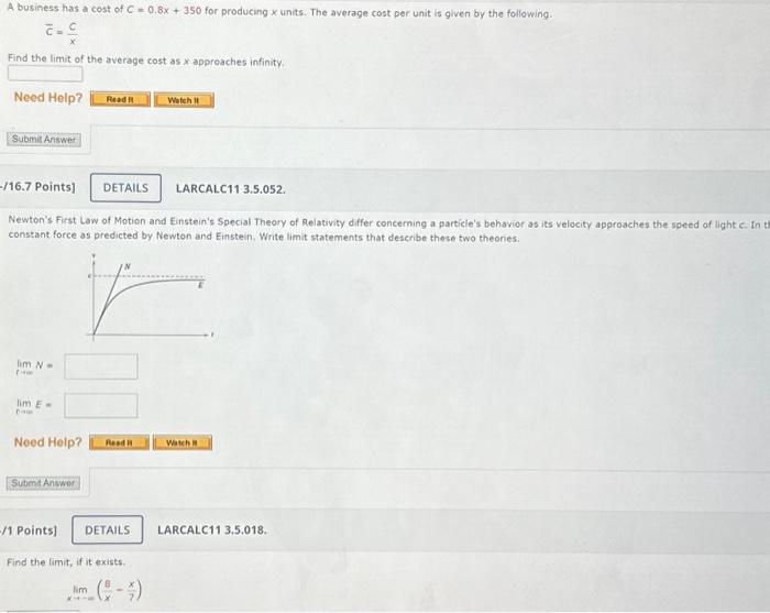 Solved Find each limit, if it exists. (a) limx→∞x7−8x7+1 (b) | Chegg.com