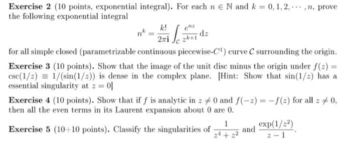 Solved Exercise 3 (10 points). Show that the image of the | Chegg.com