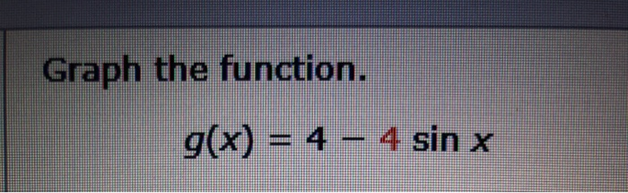Solved Graph the function. g(x) = 4 - 4 sin x | Chegg.com