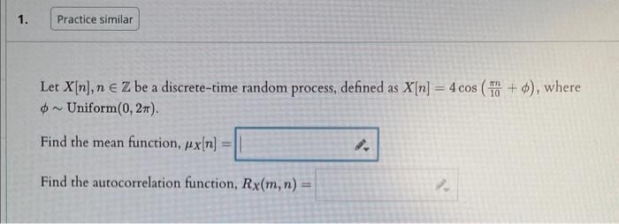 Solved Let X[n],n∈Z be a discrete-time random process, | Chegg.com